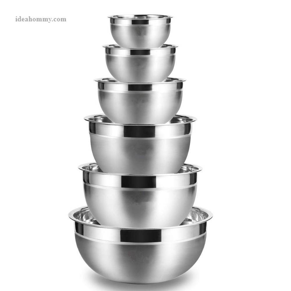 Stainless Steel Mixing Bowls 6 Pcs Set - Idea Hommy
